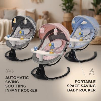 China Bluetooth Musical Infant Swing Rocker 5-Speed Swing 3-Speed Timer Remote Control 2 Plush Toys Baby Sleep Chair for sale