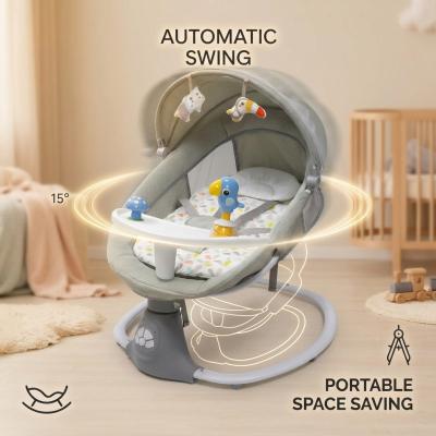 China 5-Speed Swing Adjustment Infant Rocker Adjustable Backrest Bluetooth Music Timer Remote Blackout Tent Baby Chair for sale