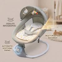 China Detachable Washable Tray Infant Swing Rocker 2 Plush Toys 5-Speed Swing Bluetooth Music Remote Baby Bouncer Chair for sale