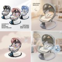 China Remote Control Infant Swing Rocker Touch Panel Adjustable Backrest 3-Speed Timer Blackout Tent Music Baby Rocking Chair for sale