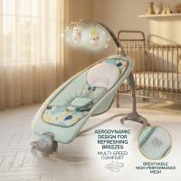 China European Style Baby Rocking Chair 2 Plush Toys Musical Light Vibration Box Foldable Washable Seat Cover for sale