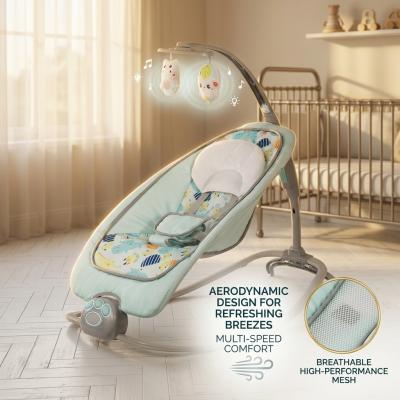 China European Style Baby Rocking Chair 2 Plush Toys Musical Light Vibration Box Foldable Washable Seat Cover for sale