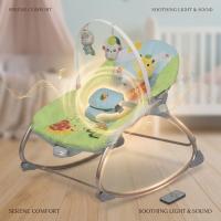 China Washable Seat Cover Infant Rocker Chair Foldable European Rocking Chair Musical Light Box 2 Plush Toys for sale