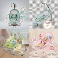 China Musical Infant Rocker Chair Sound Light Vibration Box 2 Plush Toys Foldable Washable Cover Baby Rocking Chair for sale