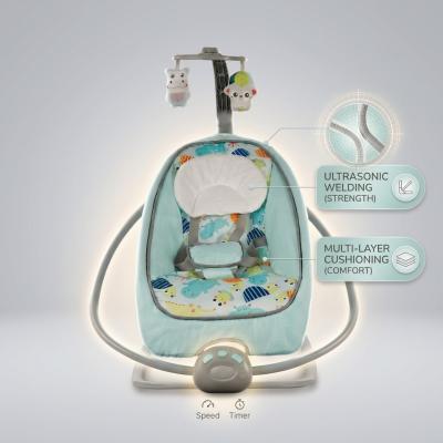 China Musical Infant Rocker Chair Sound Light Vibration Box 2 Plush Toys Foldable Washable Cover Baby Rocking Chair for sale