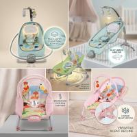 China Foldable European Baby Rocking Chair Musical Light Vibration Box 2 Plush Toys Washable Seat Cover Infant Rocker for sale