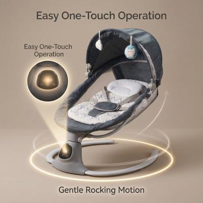 China Blackout Tent Smart Bouncer Electric Rocking Chair 5-Speed Swing Timer Bluetooth Music Remote Plush Toys for sale