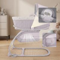 China 4-Height Adjustable Baby Swing Bed Electric Rocker 5-Speed Swing Timer USB Power Bluetooth Music Touch Control for sale