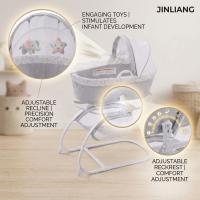 China USB-Powered Baby Swing Bed Electric Rocker Smart Touch Panel Bluetooth Music 5-Speed Swing Timer Canopy for sale