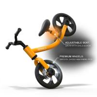 China Kids Balance Bike Adjustable Handlebar Seat 12-Inch Rubber Tires 360 Degree Steering Steel Frame for sale