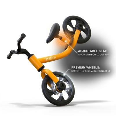 China Kids Balance Bike Adjustable Handlebar Seat 12-Inch Rubber Tires 360 Degree Steering Steel Frame for sale