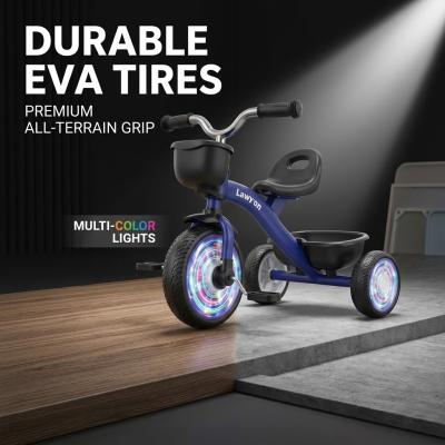 China 2-Position Seat Kids Tricycle Detachable Footrest Dual-Mode Ride Glide Airless Tires Magnetic Light for sale