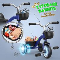 China Anti-Tipping Kids Tricycle Stable Structure 45 Degree Limited Turning Airless Tires Detachable Footrest for sale