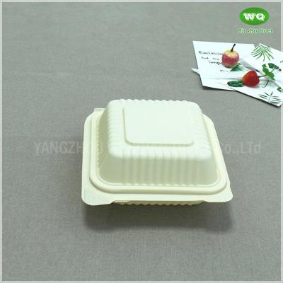 China 6 Inch Disposable Hamburger Box Made From Cornstarch,Biodegradable Plastic Lunch Box,Burger Plastic Packaging Box for sale