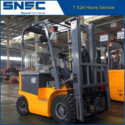 China Fb15 Battery Powered 1.5 Ton 4 wheel electric forklift trucks With Free Spare Parts Filters And Seals for sale