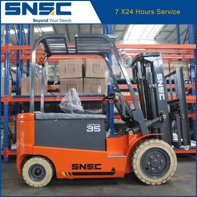 China 3 Ton Electric Forklift Truck Snsc With 3 Way Wider Back Mirror And Controller for sale