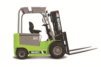 China Adjustable Cab Location Four Wheel Electric Forklift 2000kg With 500mm Load Center for sale
