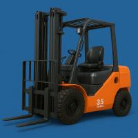 China 3.5t Diesel Forklift with 20% Gradeability 2060mm Turning Radius and 3-way Wider Back Mirror for sale