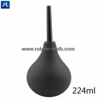 China Black Silicone Enema Bulb Kit 7.6oz Clean Anal Douche for Men Women with 19.7in Hose+4 Replaceable Nozzle (Black) for sale