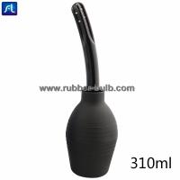 China Black Silicone Enema Bulb Kit 7.6oz Clean Anal Douche for Men Women with 19.7in Hose+4 Replaceable Nozzle (Black) for sale