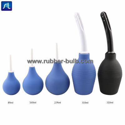 China Black Silicone Enema Bulb Kit 7.6oz Clean Anal Douche for Men Women with 19.7in Hose+4 Replaceable Nozzle (Black) for sale
