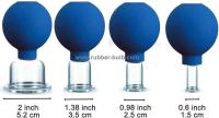 China 4 Pieces Glass Facial Cupping Set-Silicone Vacuum Suction Massage Cups Anti Cellulite Lymphatic Therapy Sets For Face for sale
