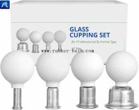 China Glass Facial Cupping Set-Silicone Vacuum Suction Massage Cups Anti Cellulite Lymphatic Therapy Sets For Eyes, Face And B for sale