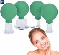 China 4pcs 55mm Silicone Facial Glass Cupping Therapy Set for sale