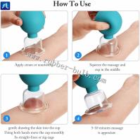 China Silicone Rubber Glass Massage Cupping Set For Stimulating Collagen for sale