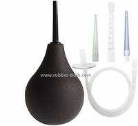 China Black Silicone medical rubber Enema Bulb 7.6oz With 19.7in Hose for sale