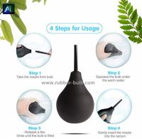China Black Silicone medical rubber Enema Bulb 7.6oz With 19.7in Hose for sale