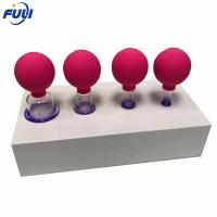 China 4Pcs PVC Silicone Glass Facial Vacuum Suction Massage Cups Wrinkle Remover Face Lifting for sale