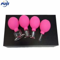 China 4Pcs PVC Silicone Glass Facial Vacuum Suction Massage Cups Wrinkle Remover Face Lifting for sale