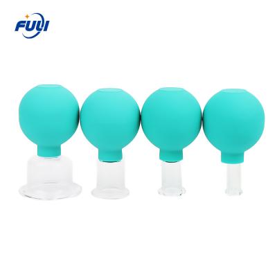 China 4 Pieces Eye Face Vacuum Massage Cupping Cup Kit Small Therapy Silicone Facial Cupping Set for sale
