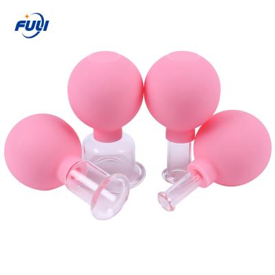 China Pink  Moisture Absorber Anti Cellulite Vacuum Cupping Cup Silicone Family Facial Body Massage Therapy Cupping Cup Set for sale