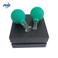 China 2 Pcs 15/25mm Blue Facial Cupping Set Increase Blood Circulation Massage Tool Massage Cups for sale