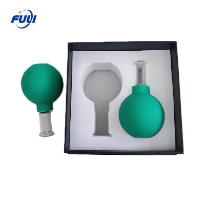China 2 Pcs 15/25mm Blue Silicone Anti-Cellulite Massager Cup Vacuum Cupping Set Facial Massage Cups Chinese Suction Cup for sale