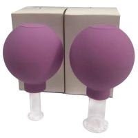 China 4 Pieces  Green Glass Silicone Cupping Cups Massage Vacuum Suction Cupping Cups For Body Face Leg Arm Back for sale