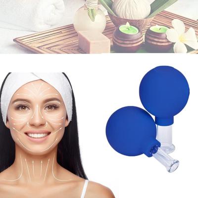China 2 Pieces Glass Facial Cupping Kit-Silicone Vacuum Suction Massage Cups Set Anti Cellulite Lymphatic Therapy Sets For Eye for sale