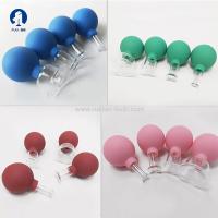 China 2 Pcs 15/25mm Rust Red Therapy Facial Cellulite Vacuum Cupping Set Silicone Suction Massage Anti Cellulite Cup for sale