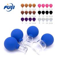 China 4 Pcs Glass And Silicone Vacuum Suction Hijama Set Rubber Silicone Facial And Body Massager Therapy Glass Cupping Cups for sale