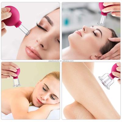 China 4pcs 15/25/35/55mm colorful Silica Cans 4 Pieces Facial Cupping Without Fire Massager Cellulite Vacuum Suction Silicone for sale
