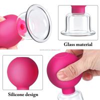 China In Stock Amazon hot 4 pieces Eye Face Silicone Vacuum Massage Cupping Kit small therapy silicone facial cupping set for sale