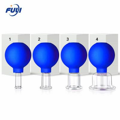 China OEM Amazon hot 4 pieces Eye Face Silicone Vacuum Massage Cupping Kit small therapy silicone facial cupping set for sale