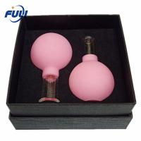 China 2 Pieces Silicone Cupping Cups Vacuum Suction Cupping Cups For Face Skin Back Shoulder Muscle (Pink) for sale
