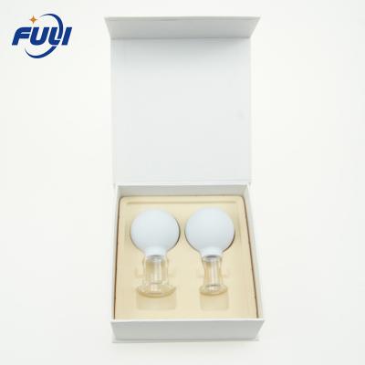 China 2 Pcs 15/25mm White Vacuum Silicone Cupping Body Massager Anti Cellulite Vacuum Cans Silicone Suction Cupping Cups for sale
