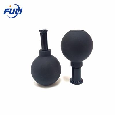 China 2 Pcs Different Size Black  Facial Lifting Silicone Face Cupping Cups Jar Vacuum Vaccum Cupping Medical Silicone Therapy for sale