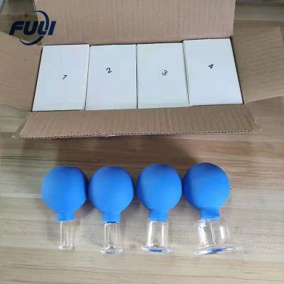 China 4 Pieces Vacuum Facial Silicone Cupping Without Fire Massager Cellulite Vacuum Suction Silicone for sale