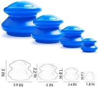 China 4 Pcs Size Silicone Suction Vacuum Cupping Massage Therapy Cups Set Home Use Cupping Kit For Cellulite Reduction for sale
