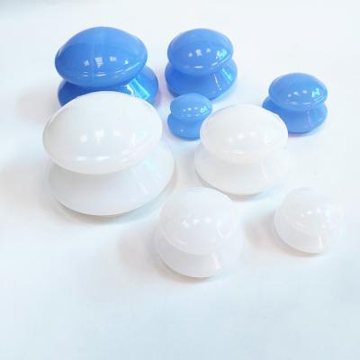 China 4Pcs Different Size Blue Health Care Vacuum Cupping Silicone Suction Cup Massage for sale